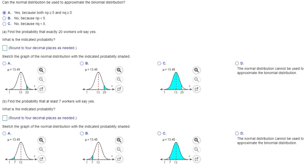 Solved Decide whether you can use the normal distribution | Chegg.com