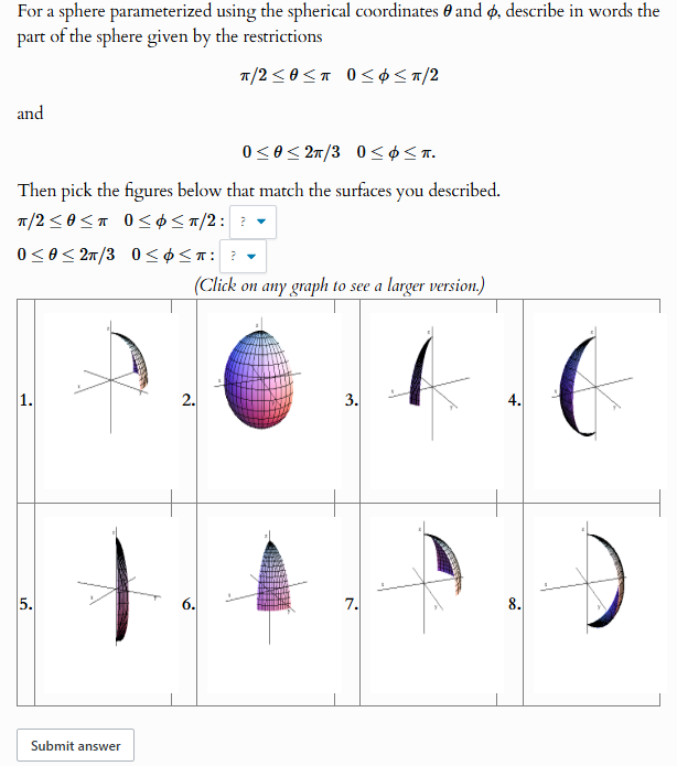 Solved For a sphere parameterized using the spherical | Chegg.com