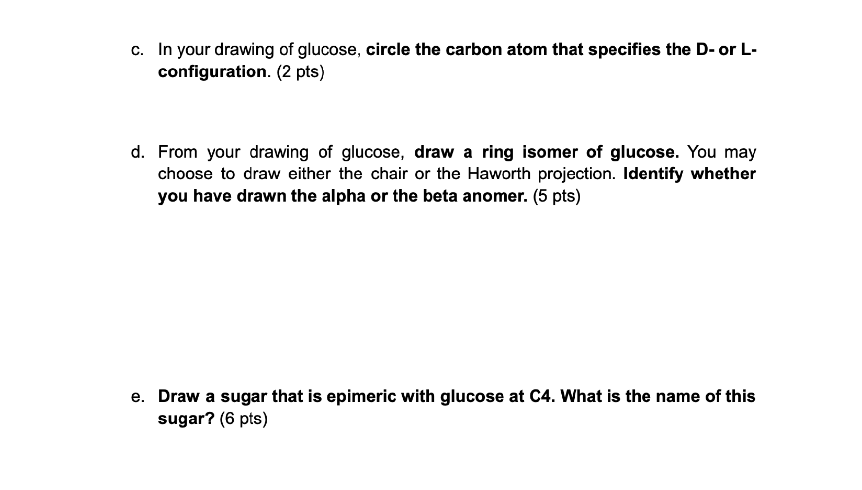 Solved 2. Complete the following for the sugar glucose. a. | Chegg.com