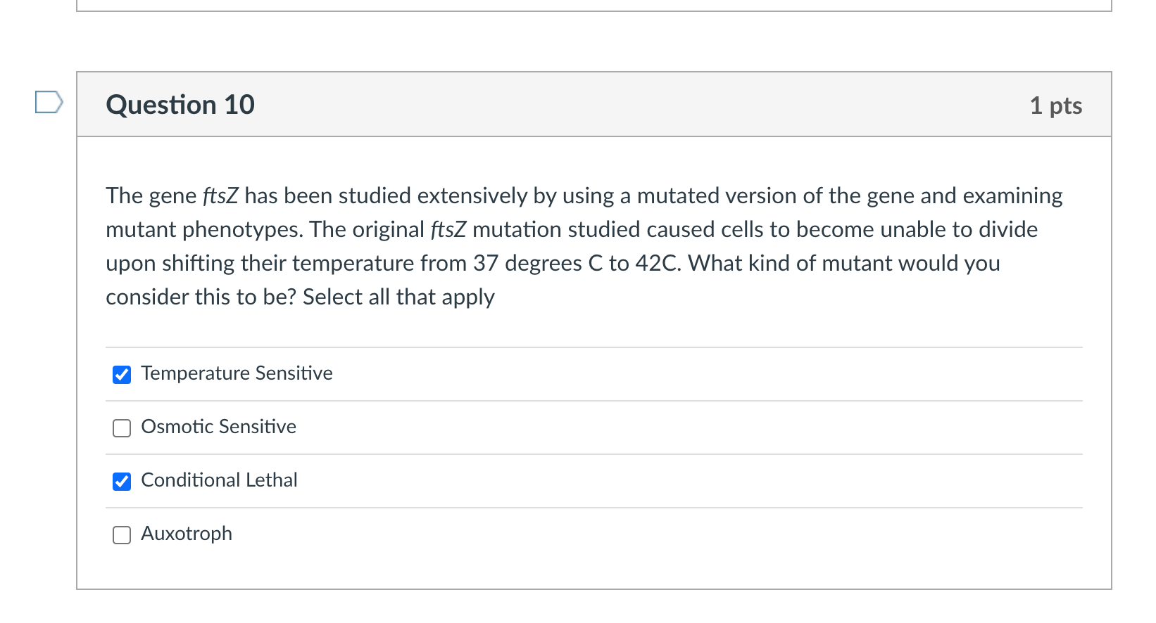 Solved The gene ftsZ has been studied extensively by using a | Chegg.com