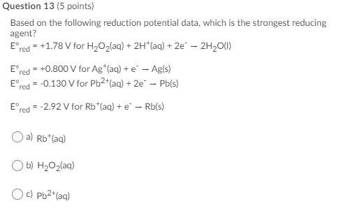 Solved Question 13 (5 points) Based on the following | Chegg.com