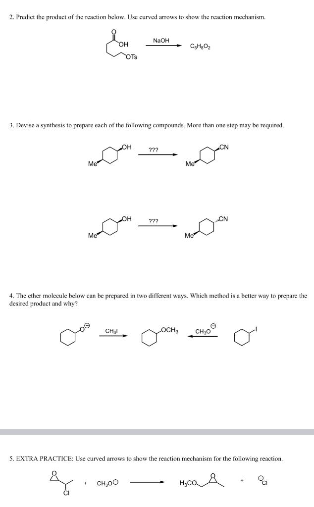 Solved 2. Predict the product of the reaction below. Use | Chegg.com