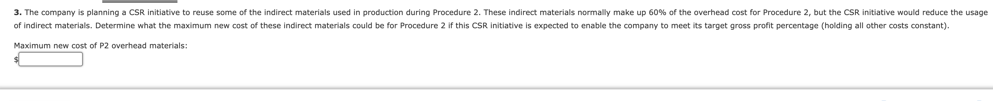 Solved Strategic Initiatives and CSR target gross profit | Chegg.com