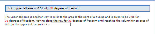 Solved The upper tail area is another way to refer to the | Chegg.com