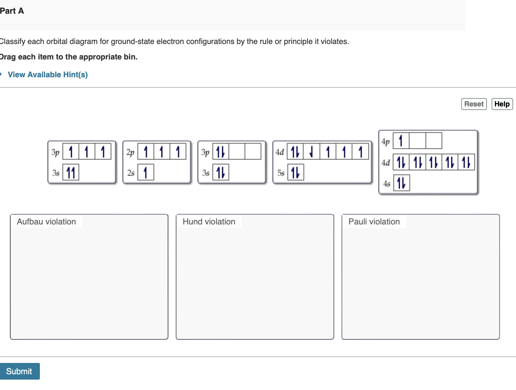 Solved Classify each orbital diagram for ground-state | Chegg.com