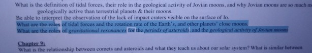 Solved What is the definition of tidal forces, their role in | Chegg.com