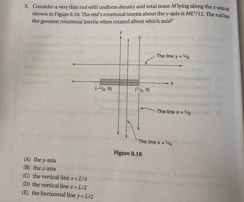 Solved 3. Consider a very thin rod with uniform density and | Chegg.com