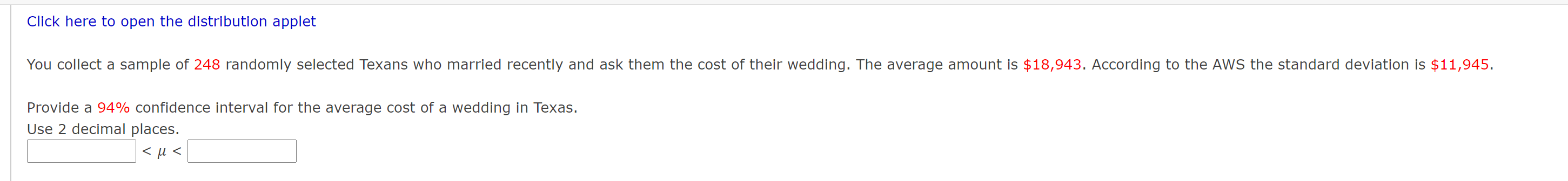 Solved Click here to open the distribution applet You | Chegg.com