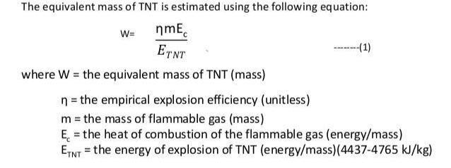 Solved --(1) The equivalent mass of TNT is estimated using | Chegg.com