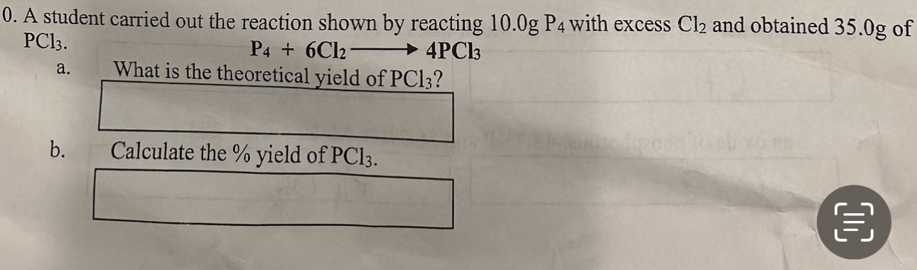 Solved 0. A student carried out the reaction shown by | Chegg.com