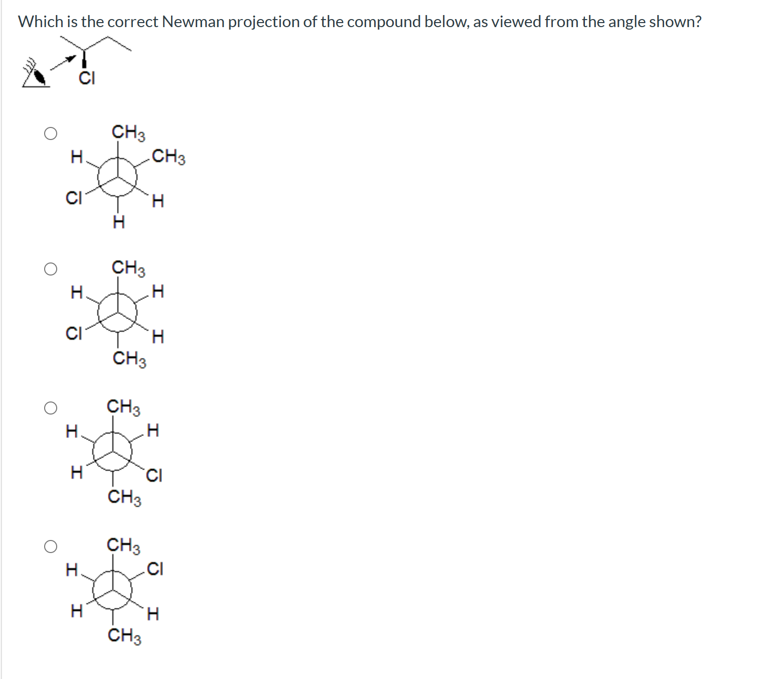 Solved Which is the correct Newman projection of the | Chegg.com