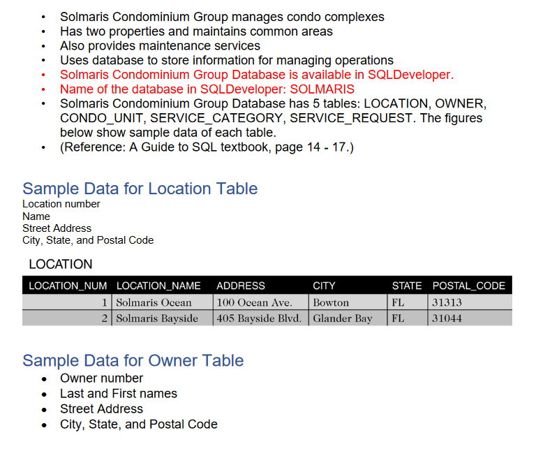 Solved Write a SQL statement to list the condo ID, | Chegg.com