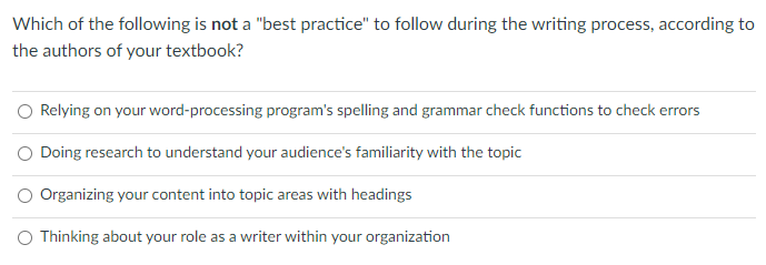 Solved Which of the following is not a "best practice" to | Chegg.com
