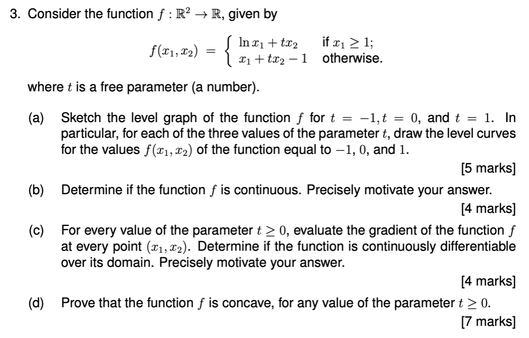 Solved 3. Consider the function f : R2 + R, given by | Chegg.com