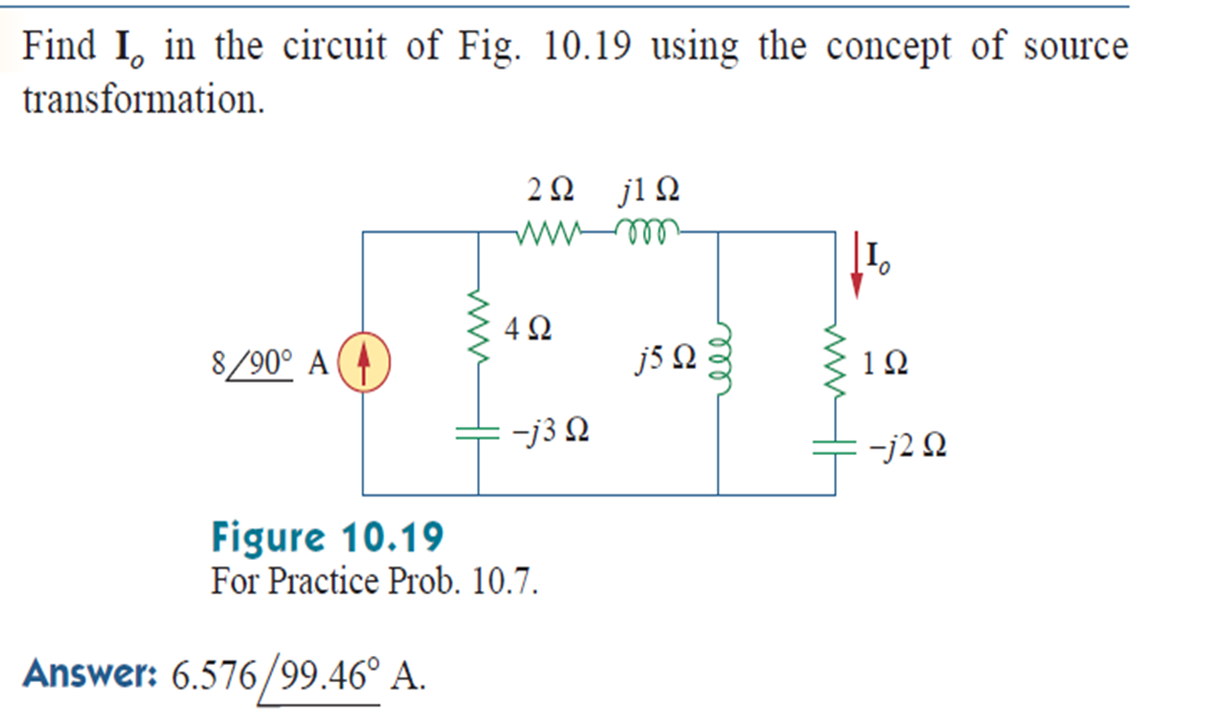 Solved Find Io ﻿in the circuit of Fig. 10.19 ﻿using the | Chegg.com