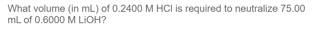 Solved A 15.0 mL solution of Ba(OH)2 is neutralized with | Chegg.com