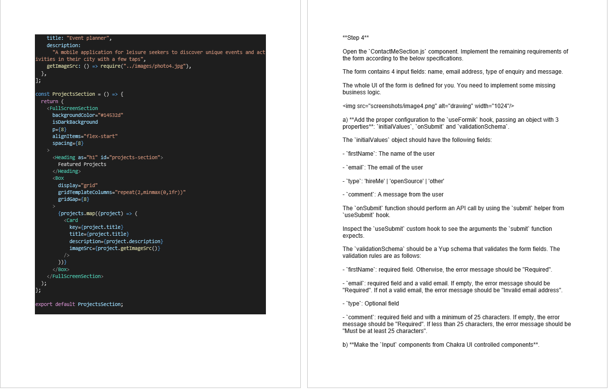 ∗ Step 3∗∗ // Implement the UI for the Card component | Chegg.com