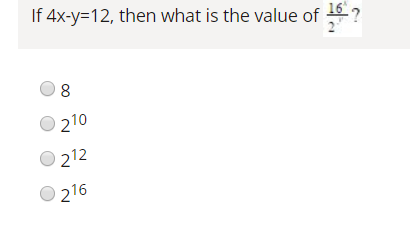 Solved If 4x-y=12, then what is the value of 1? 08 210 212 | Chegg.com