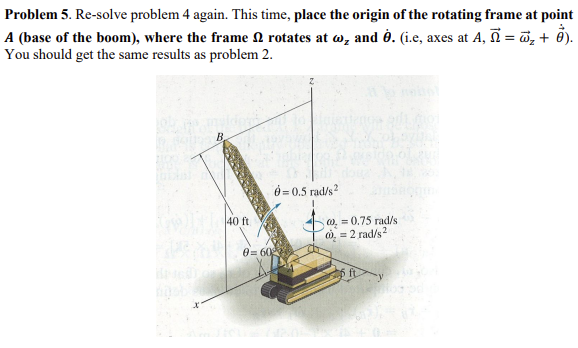 Problem 4. The boom AB of the crane is rotating about | Chegg.com