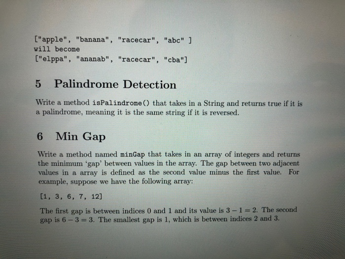 Solved For each of the following problems, write a method | Chegg.com