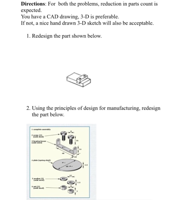 Solved For both the problems, reduction in parts count is | Chegg.com
