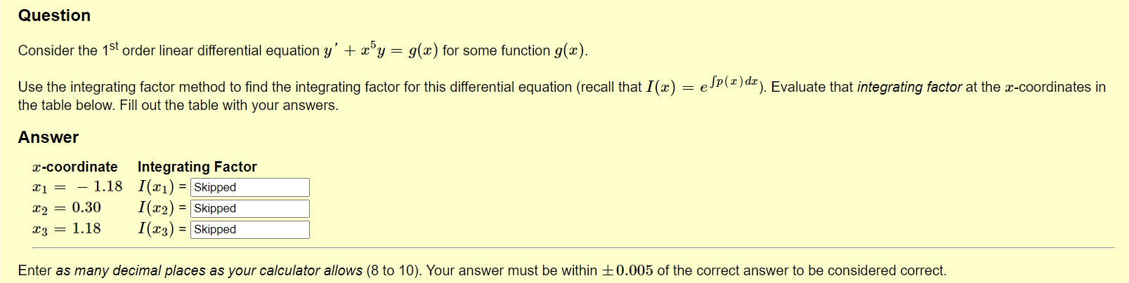 Solved Consider the 1st order linear differential equation | Chegg.com