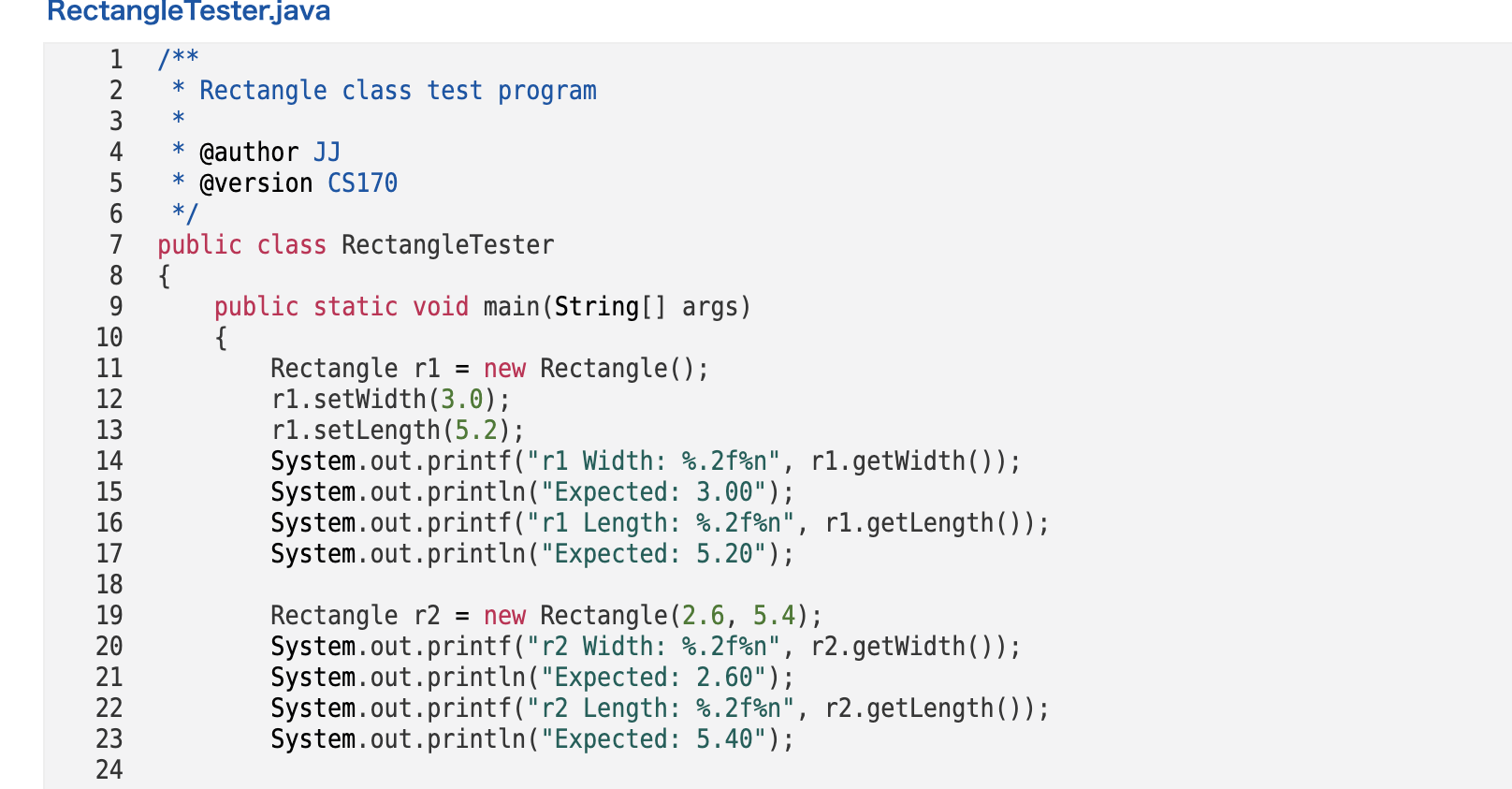Solved tangle.java/∗∗ ∗ Constructs a new rectangle with the | Chegg.com