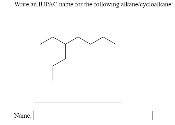 Solved Write an IUPAC name for the following | Chegg.com