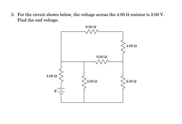 Solved 3. For the circuit shown below, the voltage across | Chegg.com