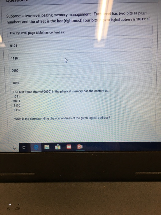 Solved Suppose a two-level paging memory management. Eac | Chegg.com