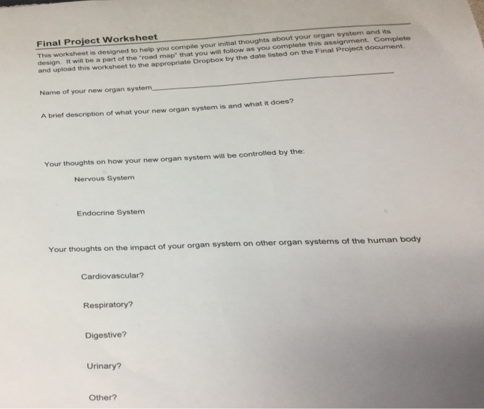 Solved Final Project Worksheet This worksheet is designed to | Chegg.com