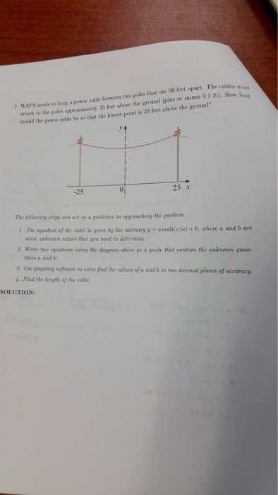 Solved WAPA seeds to hang a power cable between two poles | Chegg.com