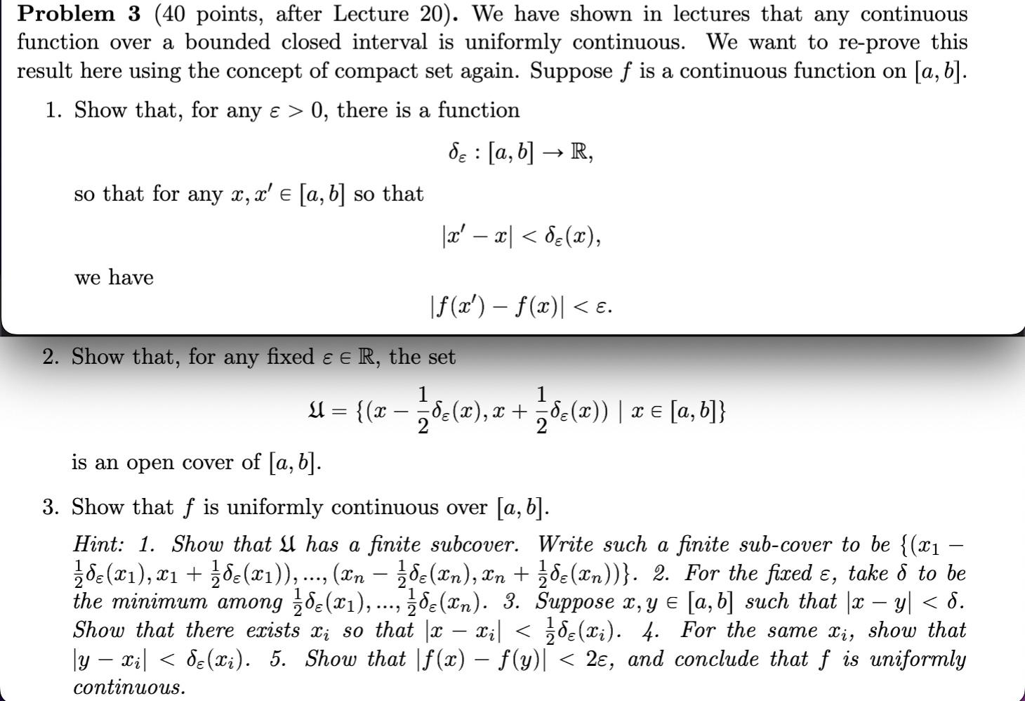 Solved Problem 3 (40 points, after Lecture 20). We have | Chegg.com