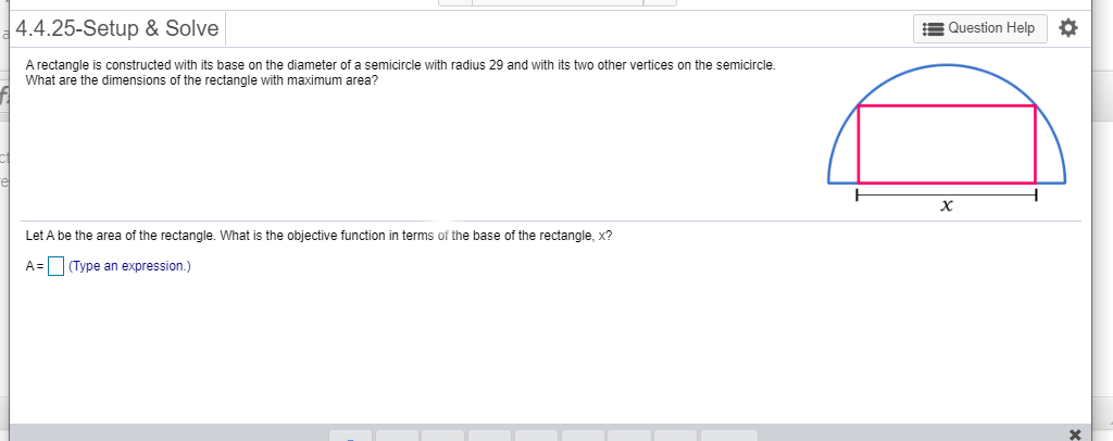 Solved A rectangle is constructed with its base on the | Chegg.com