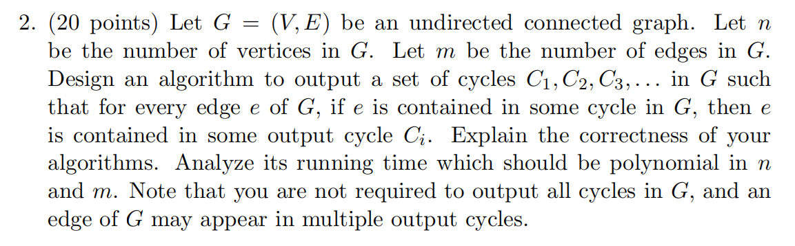 Solved by an EXPERT (20 ﻿points) ﻿Let G=(V,E) be an ﻿undirected connected | Chegg.com