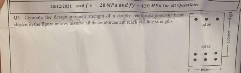 Solved 28/12/2021 used fc= 28 MPa and fy = 420 MPa for all | Chegg.com