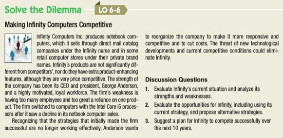 Solved Solve the Dilemma LO 6-6 Making Infinity Computers | Chegg.com