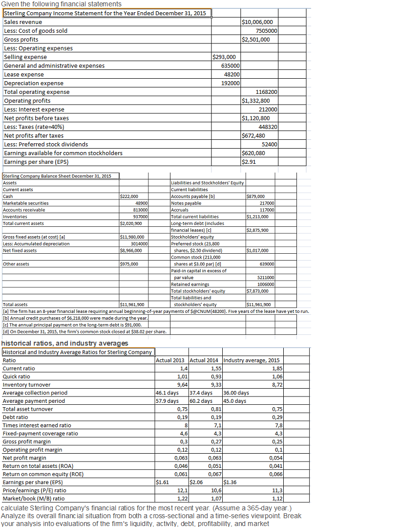 Solved $10,006,000 7505000 $2,501,000 Given the following | Chegg.com