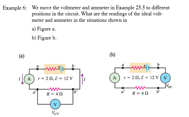 Solved Example 6: We move the voltmeter and ammeter in | Chegg.com