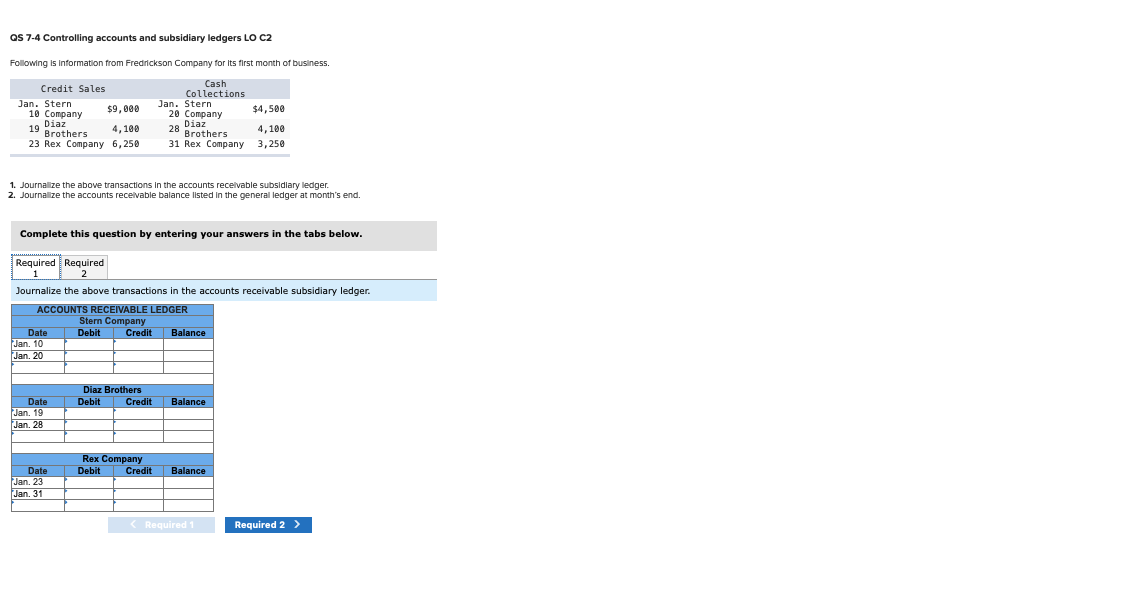 Solved QS 7-4 Controlling accounts and subsidiary ledgers LO | Chegg.com