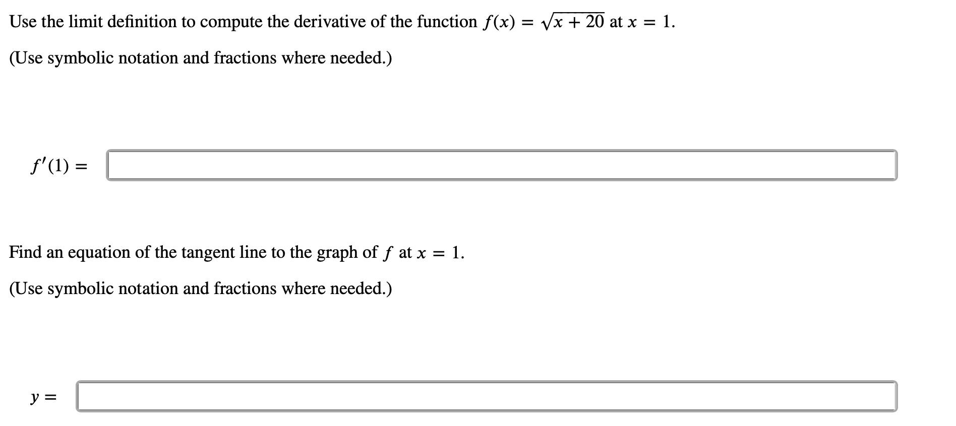 Solved Use the limit definition to compute the derivative of | Chegg.com
