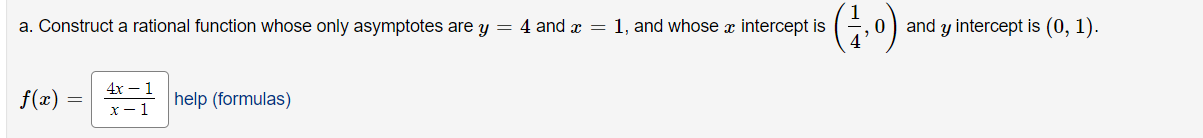 Solved a. Construct a rational function whose only | Chegg.com