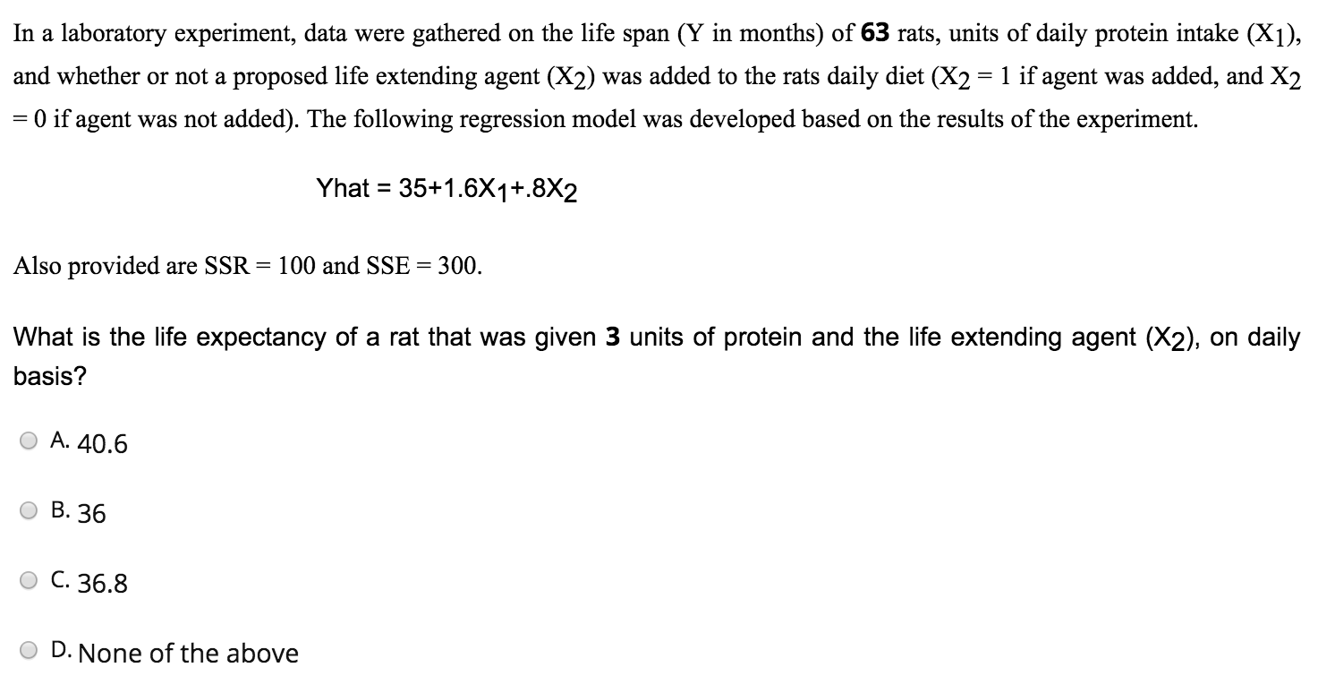 Solved In a laboratory experiment, data were gathered on the | Chegg.com