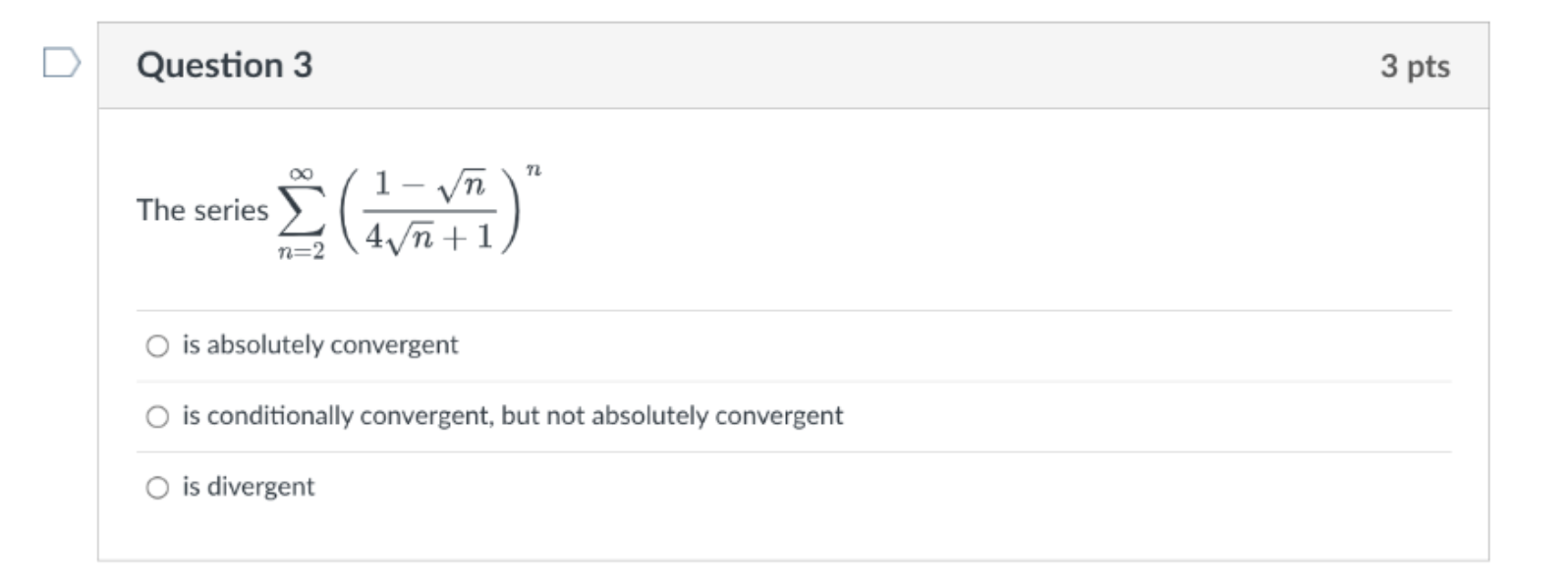 Solved series ∑n=2∞(4n+11−n)n is absolutely convergent is | Chegg.com