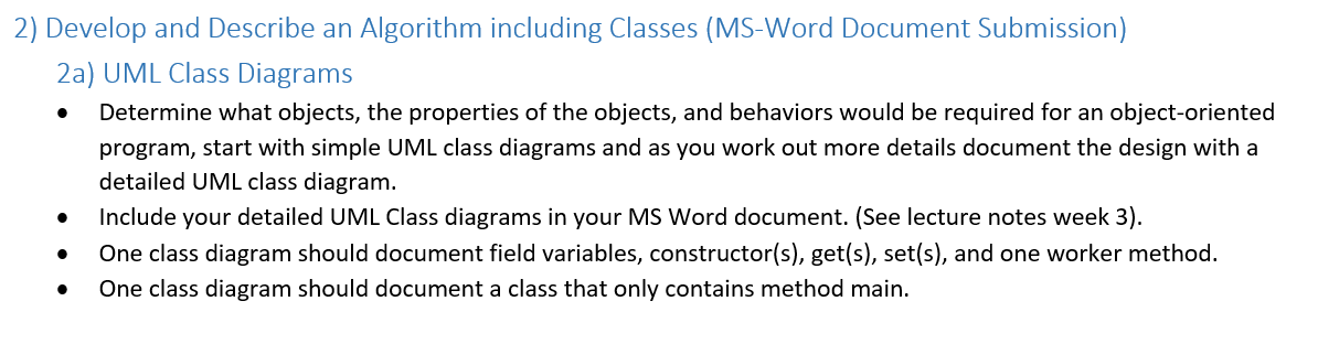 Solved 2) Develop and Describe an Algorithm including | Chegg.com