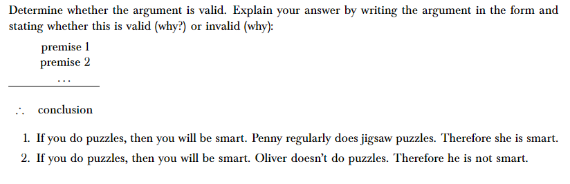 Solved Determine whether the argument is valid. Explain your | Chegg.com
