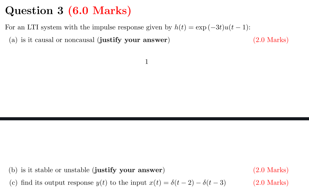 Solved For an LTI system with the impulse response given by | Chegg.com