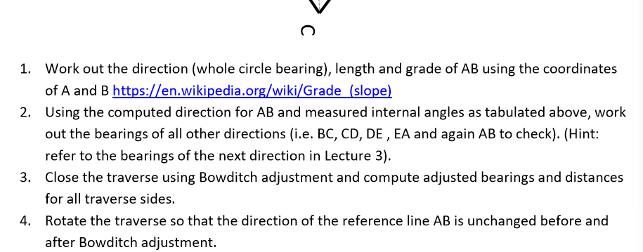 Solved 1. Work out the direction (whole circle bearing), | Chegg.com