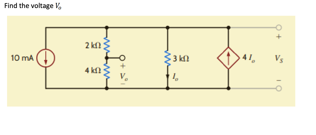 Solved Find the voltage Vo | Chegg.com