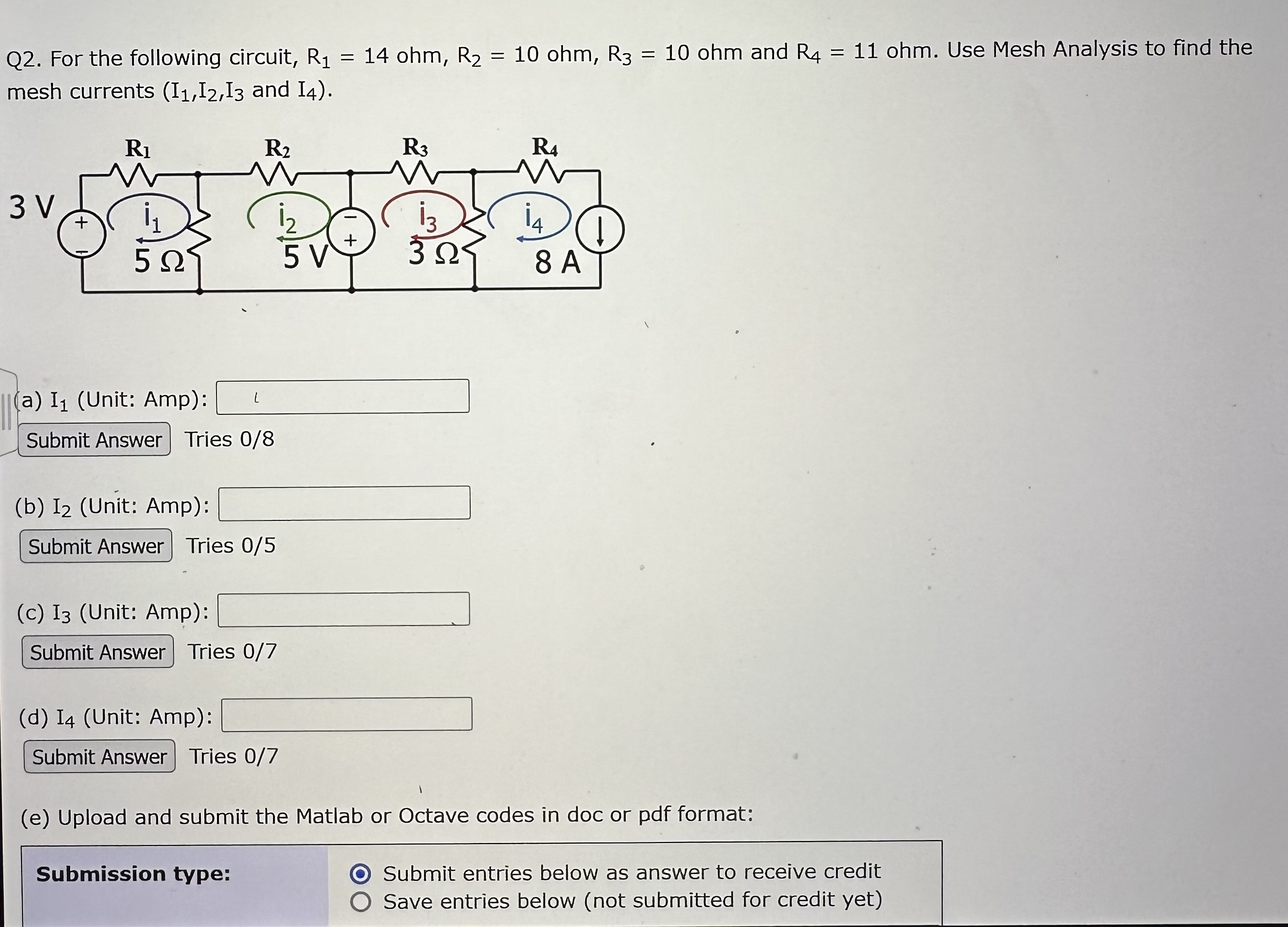 Solved Q2. For the following circuit, | Chegg.com